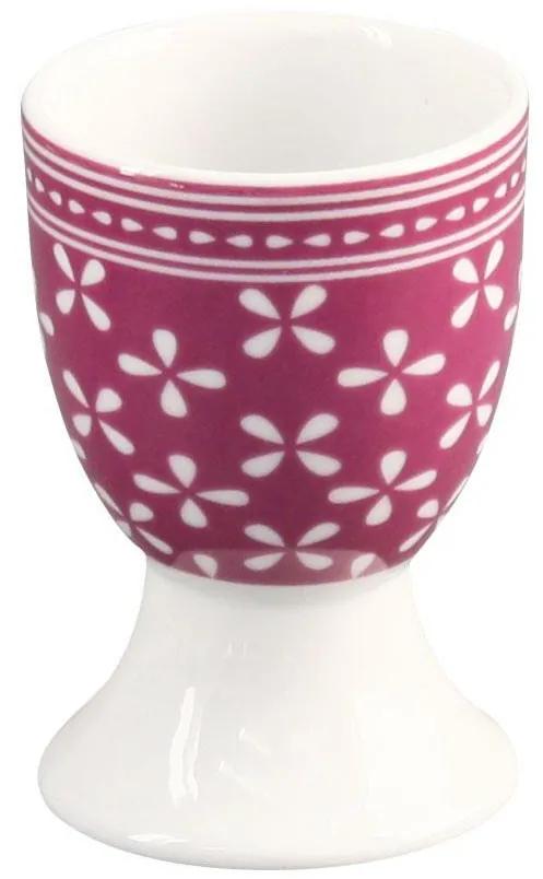 Krasilnikoff Stojánek na vajíčko Daisy Plum, růžová barva, fialová barva, porcelán
