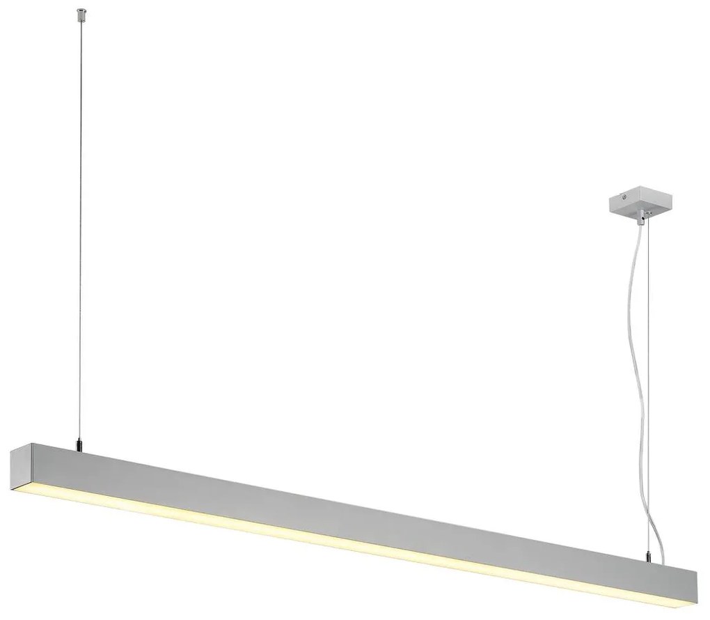 BIG WHITE Q-LINE SINGLE LED závěsné svítidlo, 1 500 mm, stříbrné 1001308