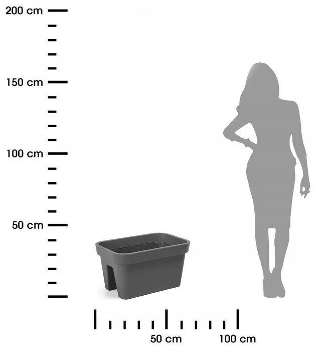 Balkonový truhlík Lys 45 cm antracit