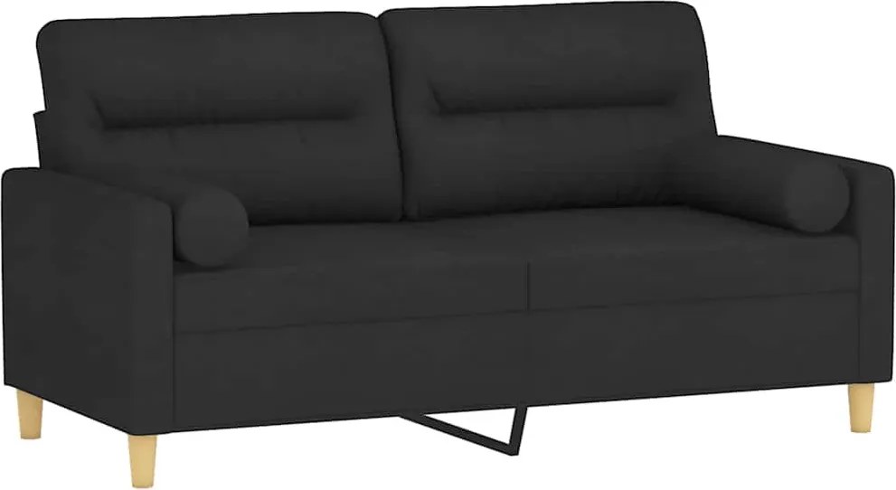 2místná pohovka s polštáři černá 140 cm textil 3200825