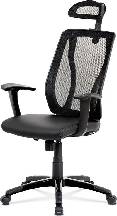 Autronic Kancelářská židle, houpací mech., černá MESH, plastový kříž KA-K103 BK