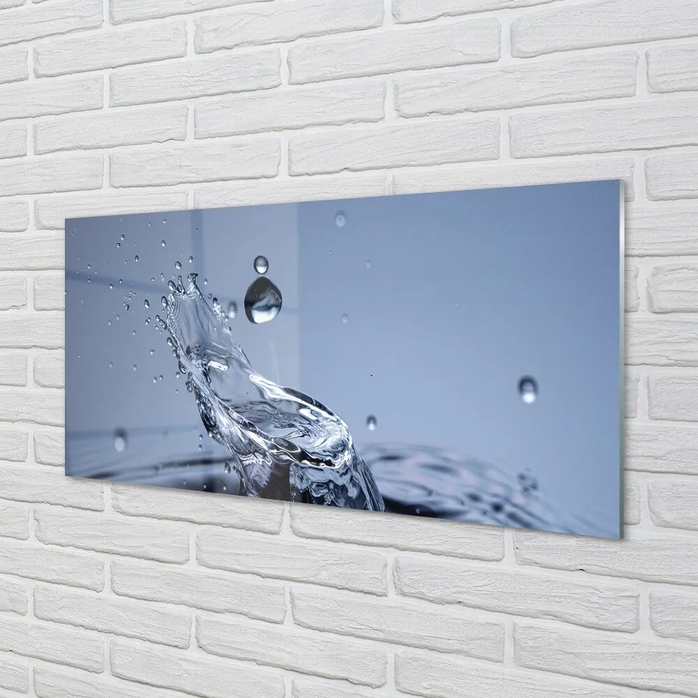 Obraz na skle Kapka vody close-up 100x50 cm