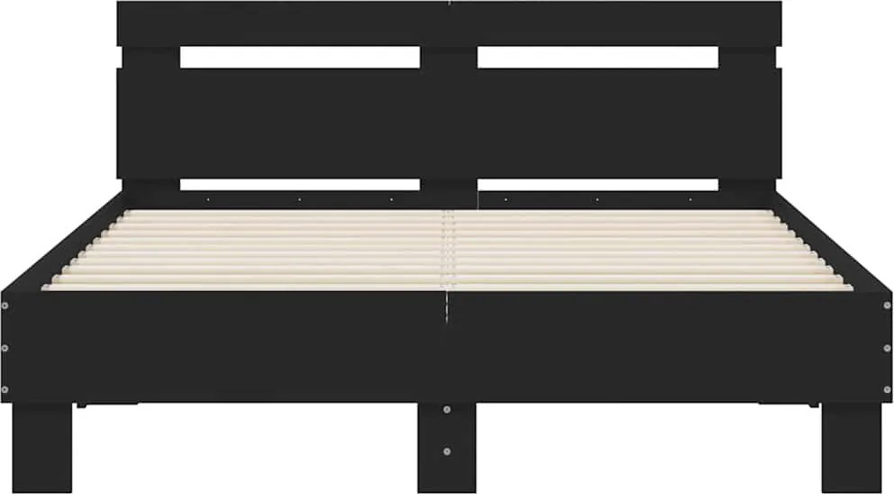Rám postele s čelem a LED osvětlením černý 120 x 200 cm 3207554
