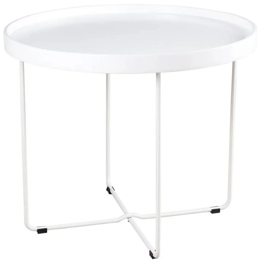 OnaDnes -20% Bílý lakovaný kulatý konferenční stolek Somcasa Dave 60 cm