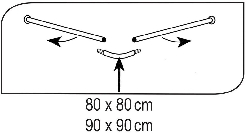 Ridder, Rohová univerzální sprchová tyč, chrom, 59500