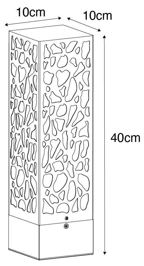 Moderní venkovní sloupková lampa černá 40 cm IP44 - Nicole