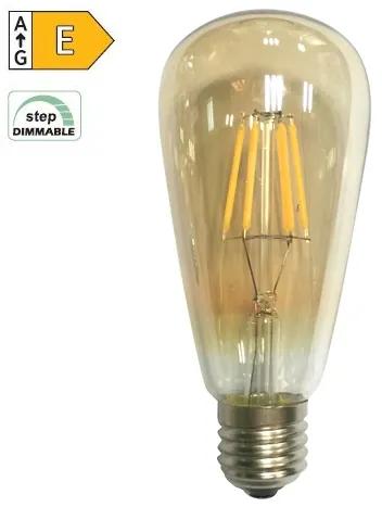 Diolamp LED Filament žárovka Amber ST64 8W/230V/E27/2700K/920Lm/360°/Step Dim