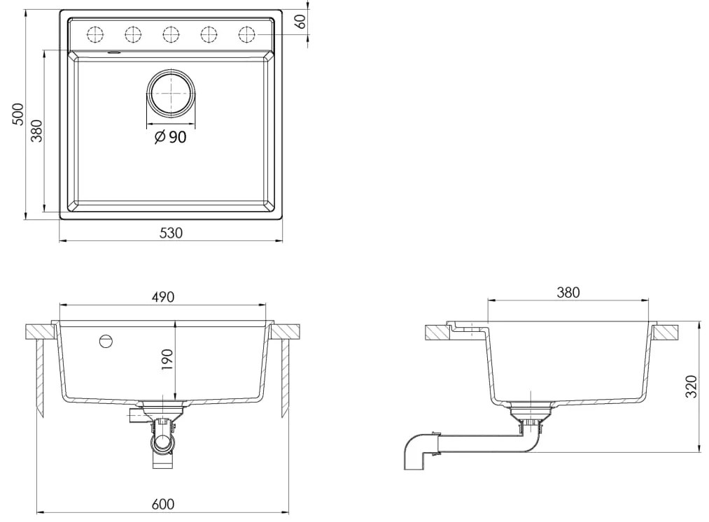 vidaXL Marketos Kuchyňský dřez s přepadem béžový žula