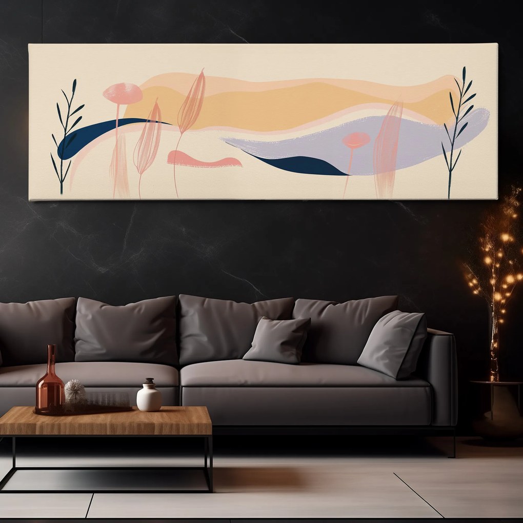 Obraz na plátně - BOHO louka FeelHappy.cz Velikost obrazu: 150 x 50 cm