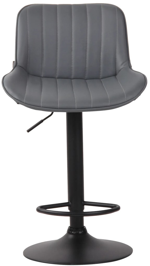 Barová židle Haugo - umělá kůže - černý rám | šedá