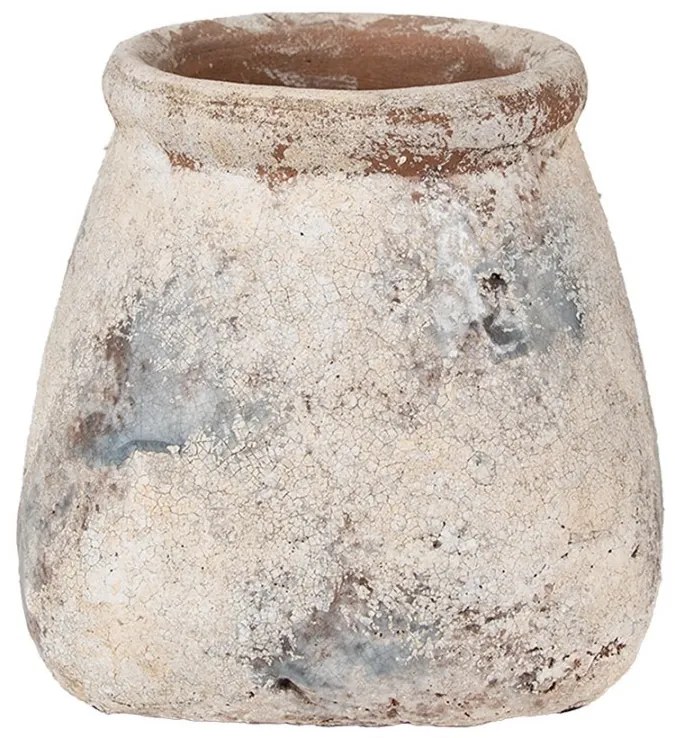 Dekorativní béžový antik terakotový květináč Teracci L - 18*18*17 cm