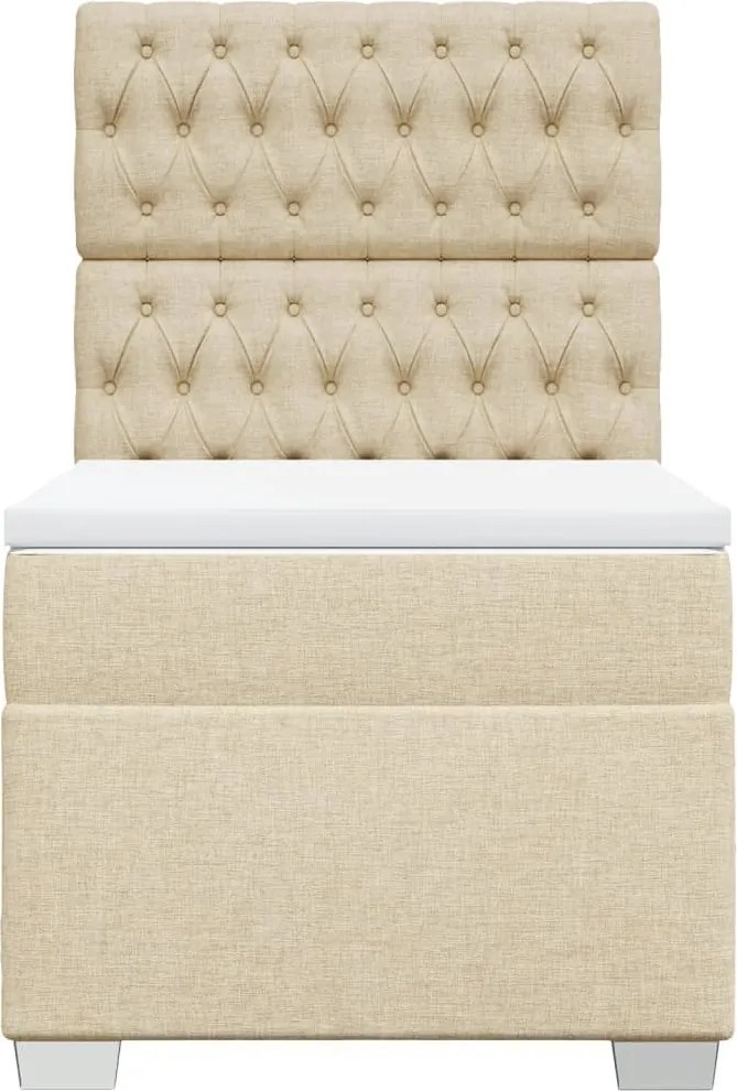 Box spring postel s matrací krémová 90x190 cm textil 3292655