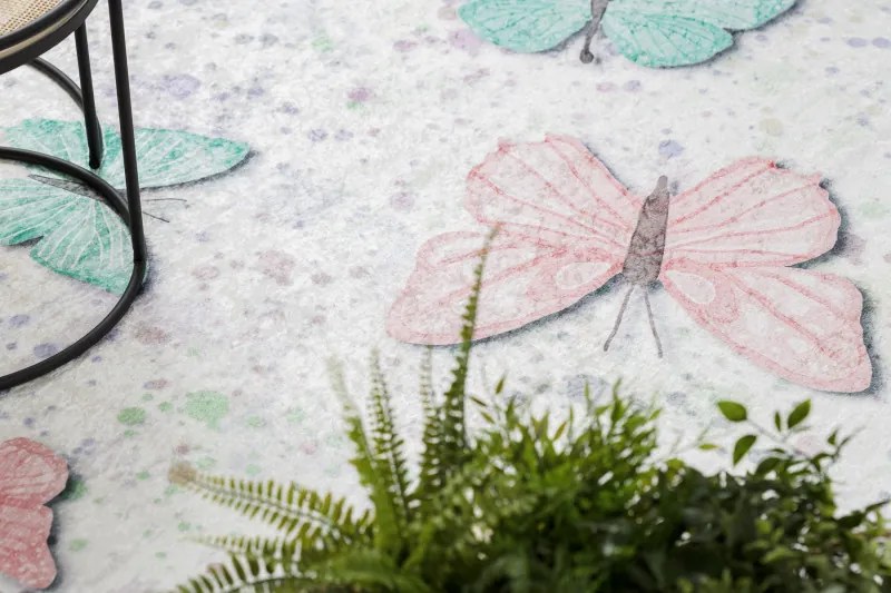 Dywany Łuszczów Dětský kusový koberec Bambino 1610 Butterflies cream - 140x190 cm