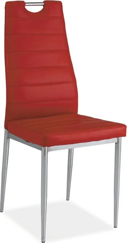 Casarredo Jídelní čalouněná židle H-260 červená/chrom