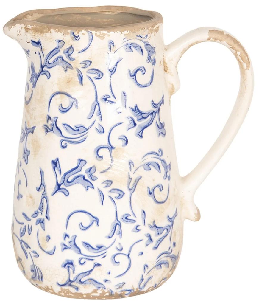 Váza keramická džbán 17*12*18 cm vintage Clayre & Eef