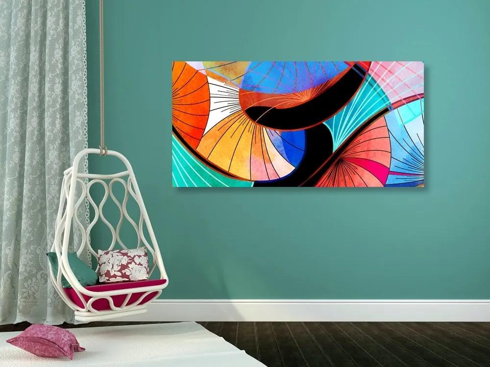 Obraz abstraktní pestrobarevná abstrakce - 120x60 cm