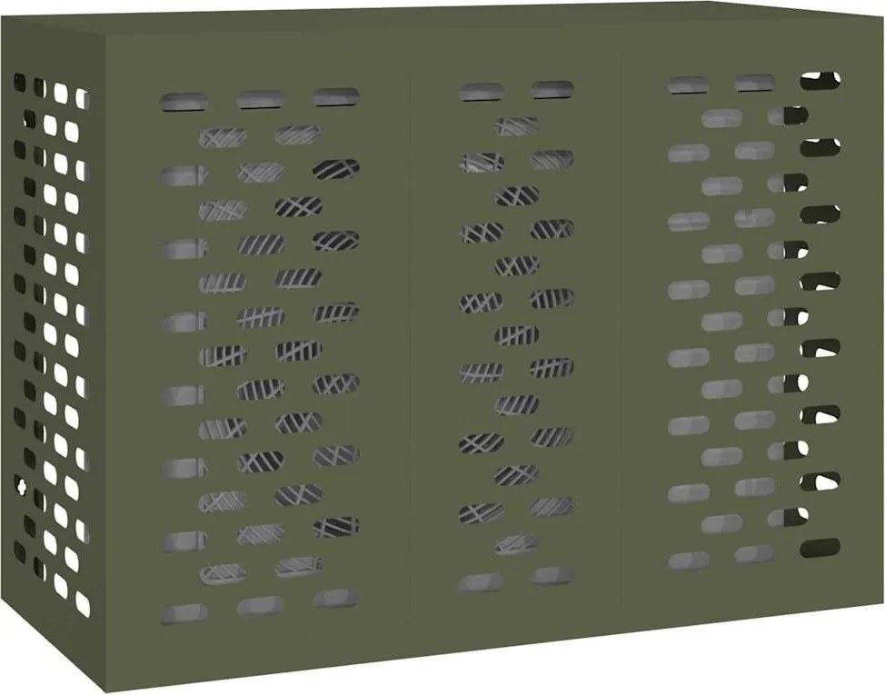 vidaXL Ochrana klimatizace Olivově zelená 110 x 50 x 80 cm Ocel