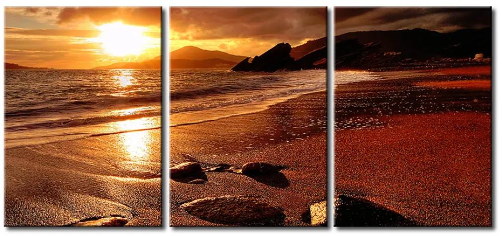 Obraz Slunečná zátoka (3-dílný) - letní krajina vody u pláže