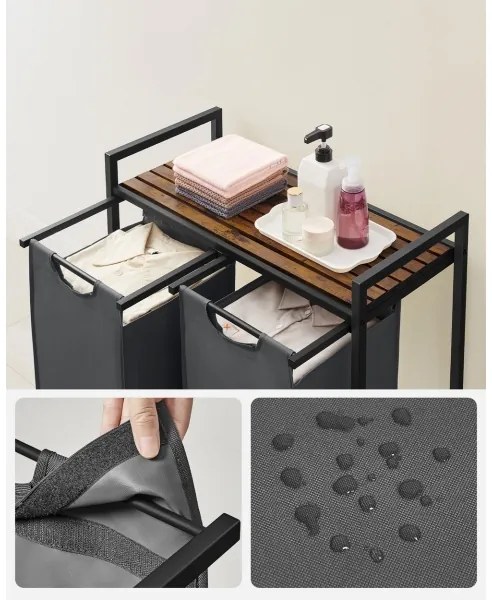 Koš na prádlo REX hnědá/šedá