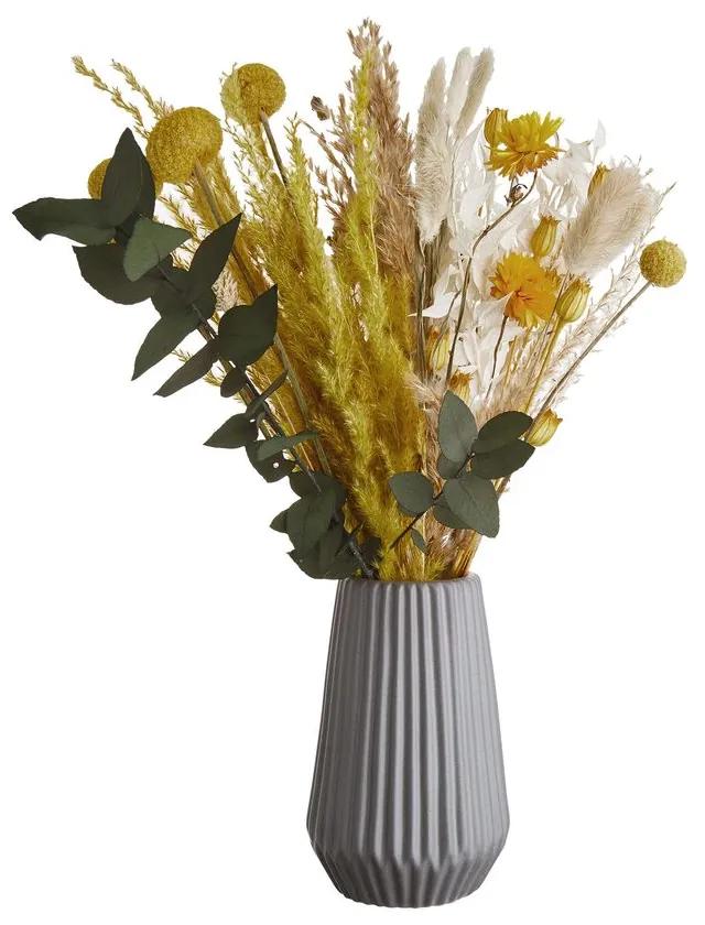 Butlers RIFFLE Váza 13,5 cm - tm.šedá