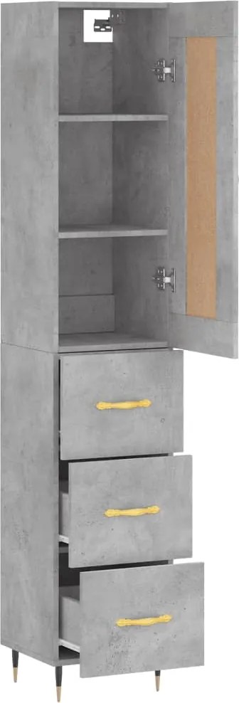 Skříň highboard betonově šedá 34,5x34x180 cm kompozitní dřevo 3200181
