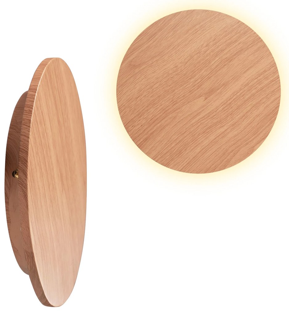 Toolight Toolight, LED nástěnné svítidlo 20cm 12W APP1405-W WOOD, přírodní hnědá, OSW-03086