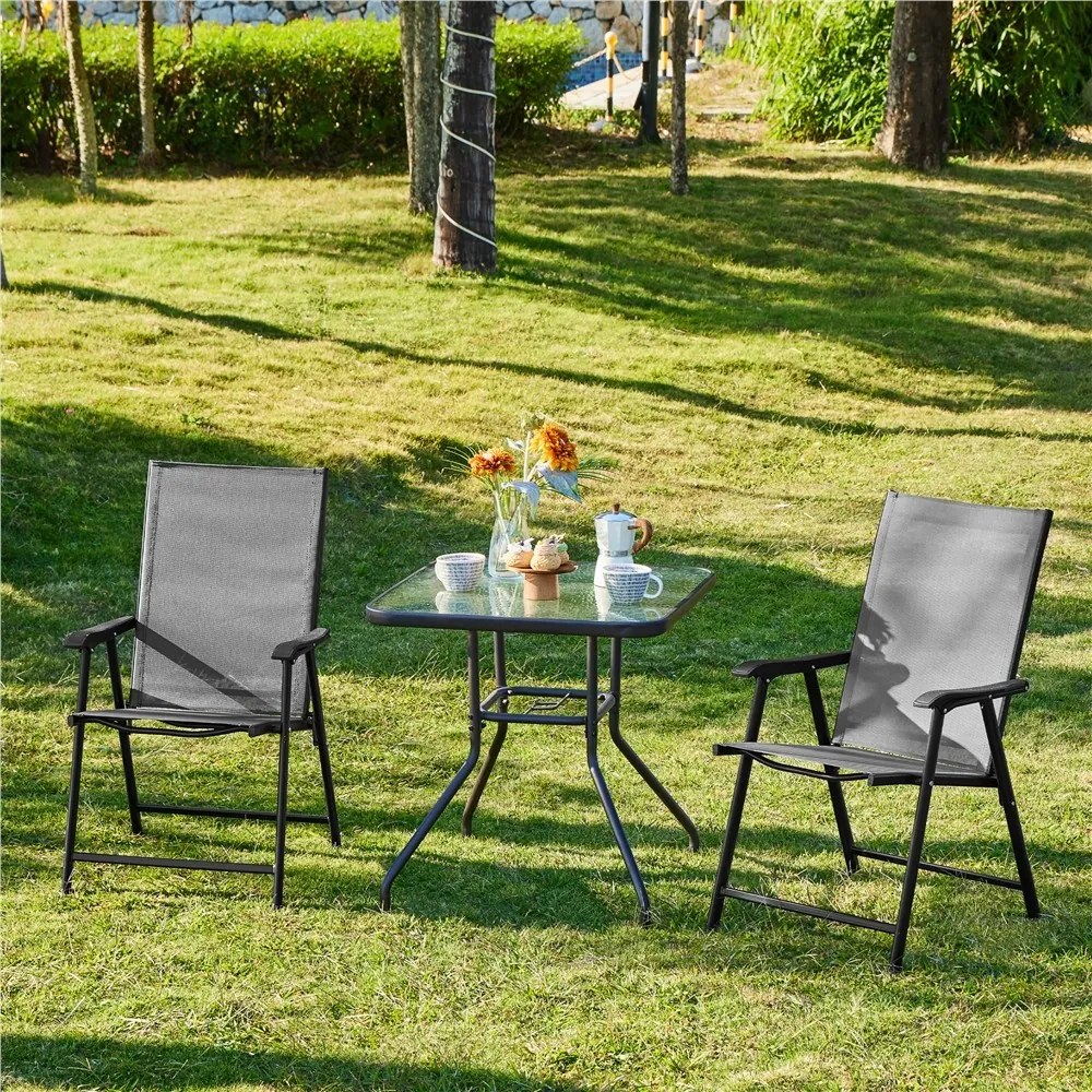 Sada 2 ks – Jídelní židle Yaheetech – šedá, 65 cm (šířka) × 55,5 cm (hloubka) × 93,5 cm (výška) (267339867816)