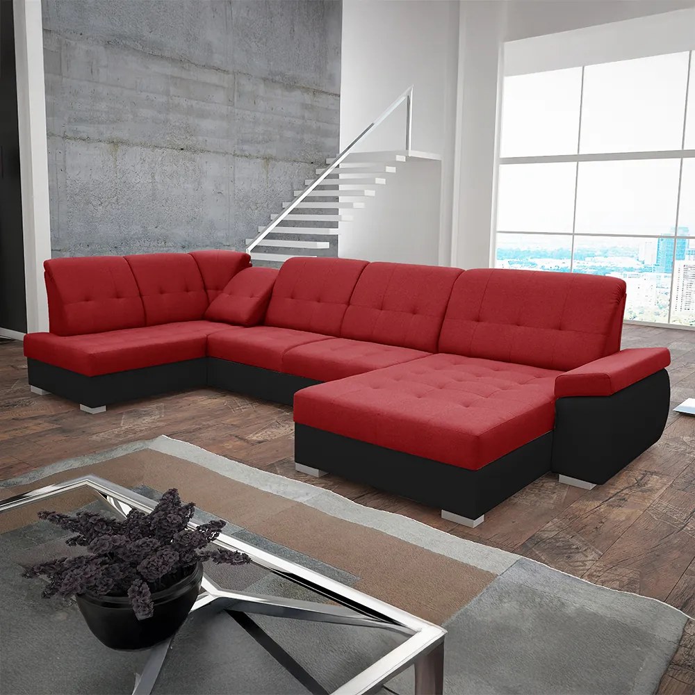 Sedací souprava ZEUS | 162x375x180 cm | LEVÁ | s funkcí RELAX | rozkládací + 2x úložný prostor | VÝBĚR TKANIN