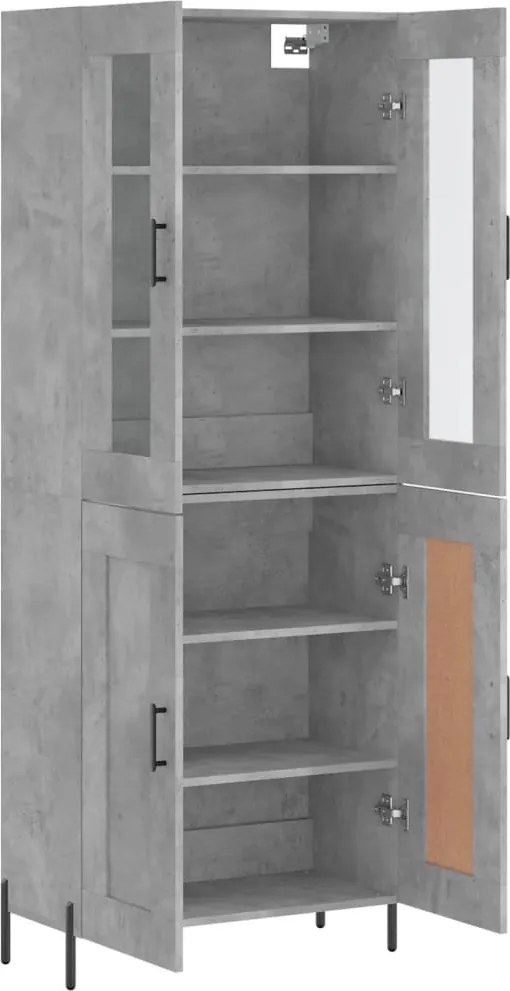 Skříň highboard betonově šedá 69,5x34x180 cm kompozitní dřevo 3198349
