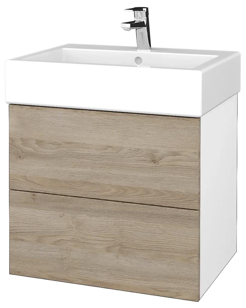 Dřevojas Koupelnová skříň VARIANTE SZZ2 60 Varianta: N01 Bílá lesk / D02 Bříza