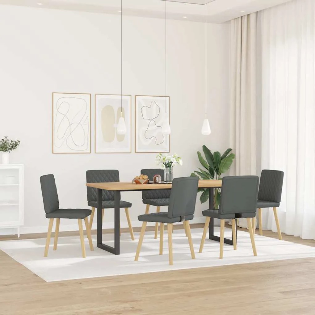 Otočné jídelní židle 6 ks tmavě šedé textil 3315492