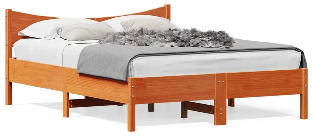 Rám postele voskově hnědý 135 x 190 cm masivní borovice,  844748