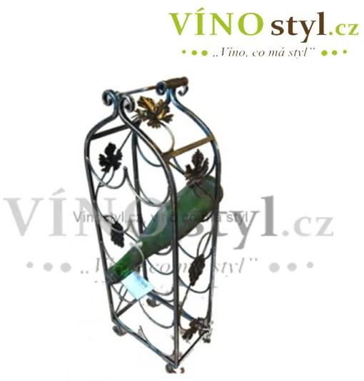 Vinostyl.cz Kovaný stojan na víno pro 10 ležících lahví 24 × 17 × 71 cm