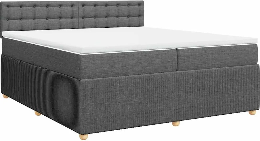 Box spring postel s matrací tmavě šedá 200x200 cm textil 3287578