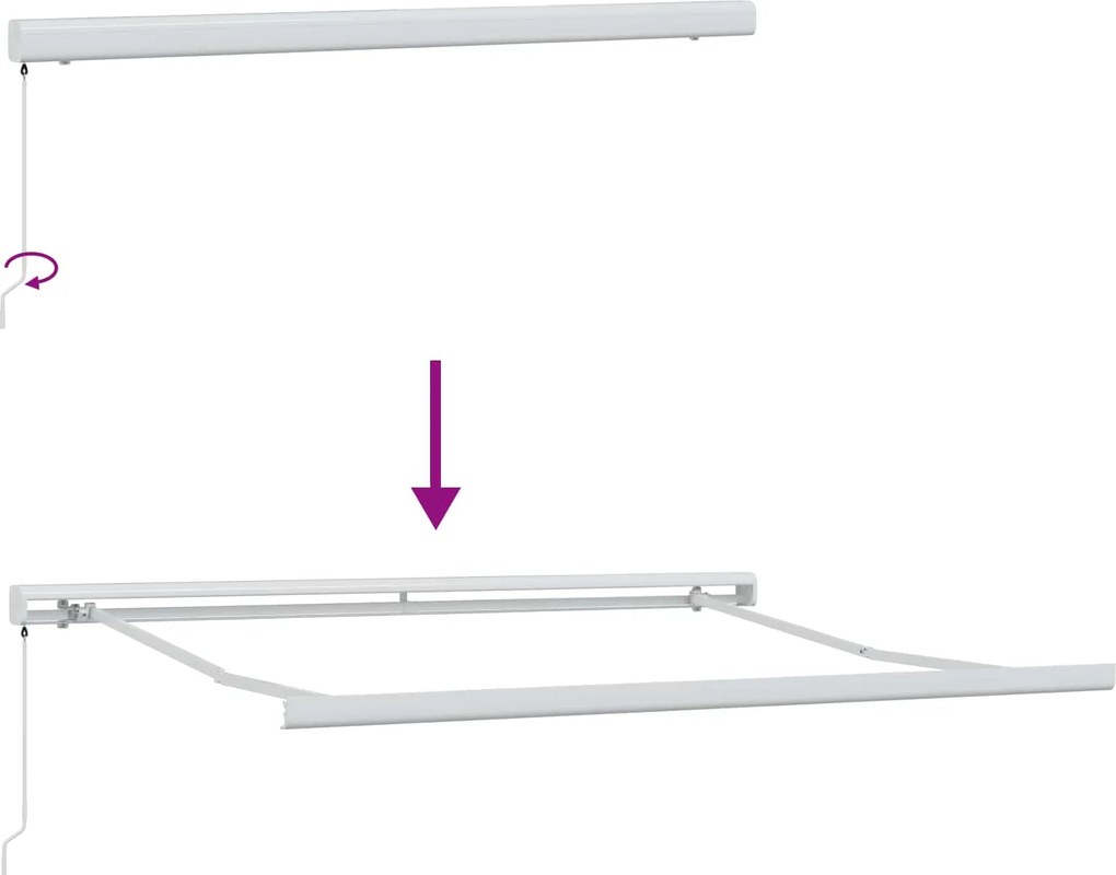 Stahovací markýza Světle šedá 300 x 250 cm Plátno a hliník 3330099