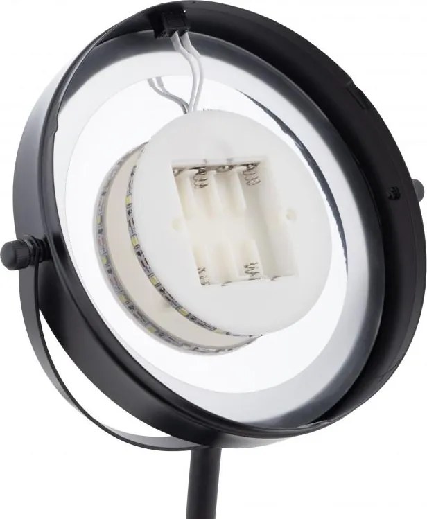 Erga Kimi, zvětšovací kosmetické zrcadlo s LED podsvícením 210x320 mm, černá matná, ERG-YKA-CH.KIMI-BLK