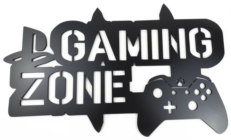 Dřevěná dekorace Gaming zone černá