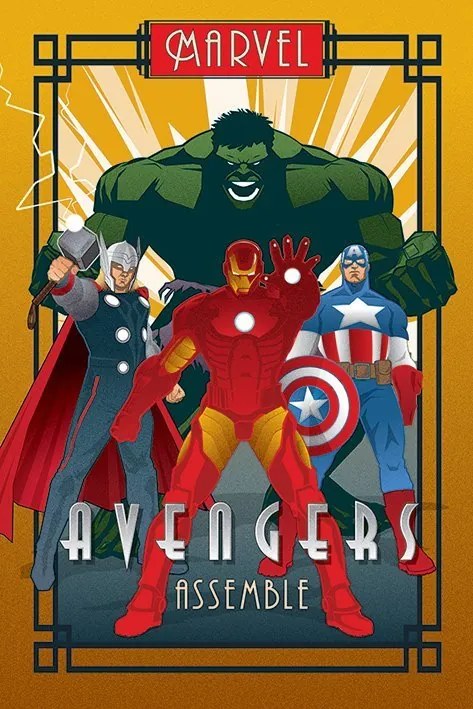 Plakát - Avengers (Art Deco)