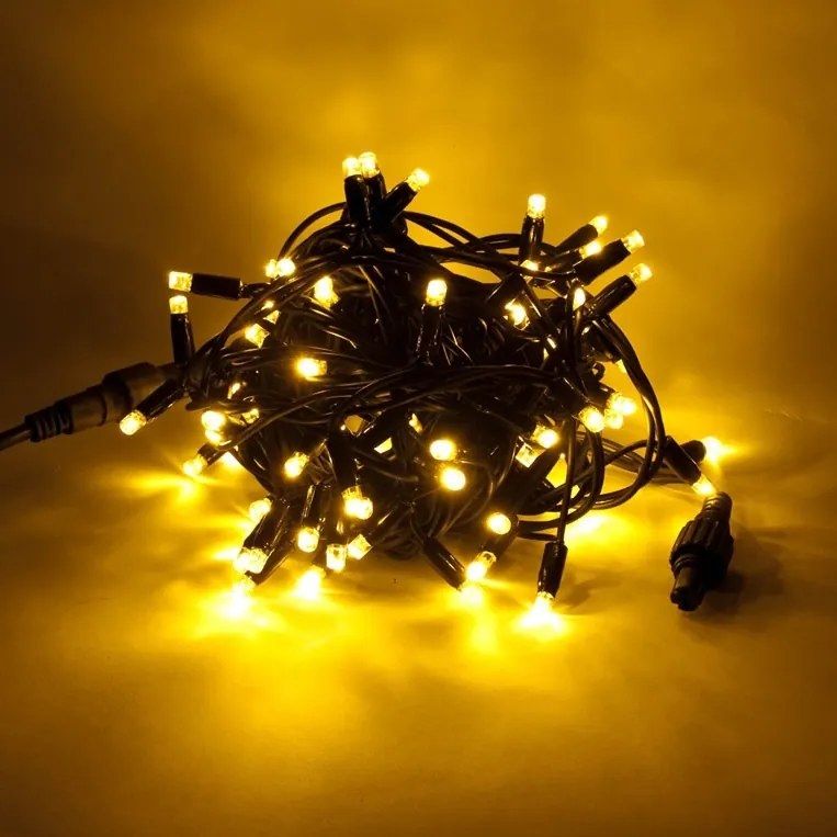 Easy Fix LED světelný řetěz, 5 m, venkovní, kontura, teple bílá, 60 diod, černý kabel, IP67