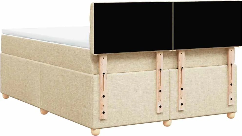 Box spring postel s matrací krémová 140x190 cm textil 3286687