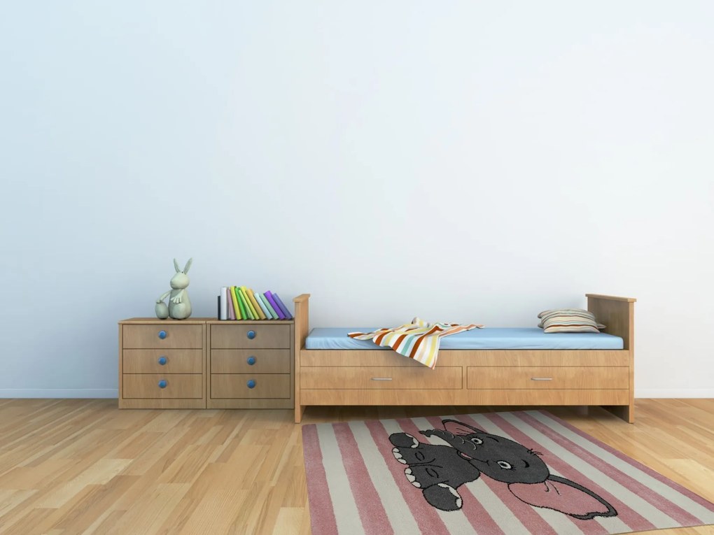Vopi, Dětský koberec Kiddo A1087 pink, 160x230, růžová, dětský pokoj