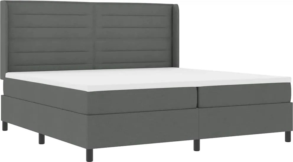 Postel s boxspringem s polštářem Tmavě šedá 200 x 200 cm textil 3341603
