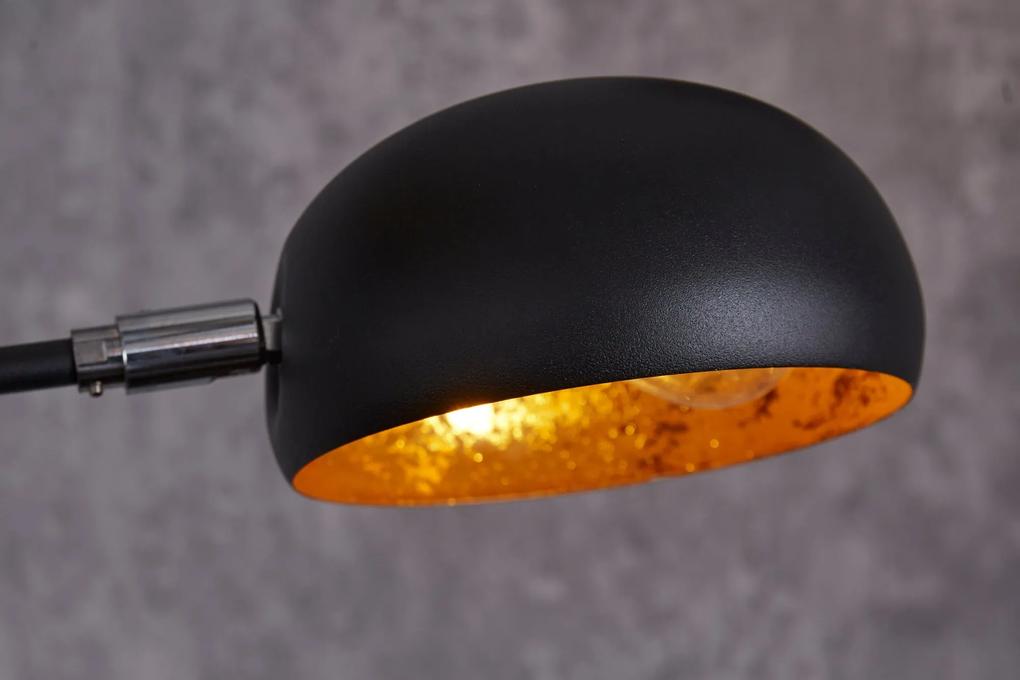 Invicta Interior Designová kovová stojací lampa černá: Arae II