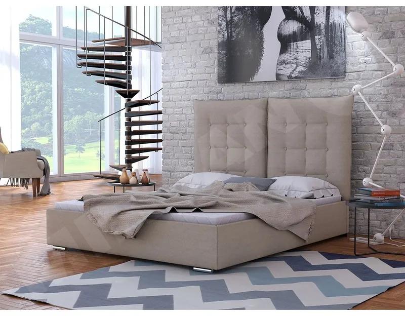 Čalouněná postel Simon, Rozměr postele: 160 x 200 cm, Potah:: Baku 2903, Další možnosti: s kovovým roštem (úložným prostorem)