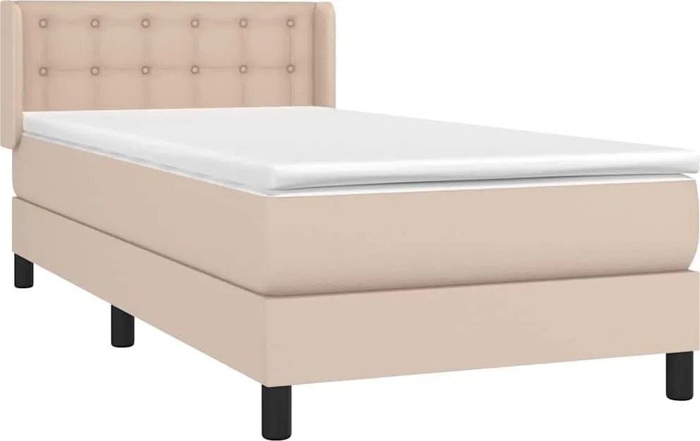 Box spring postel s matrací cappuccino 90x200 cm umělá kůže 3130762