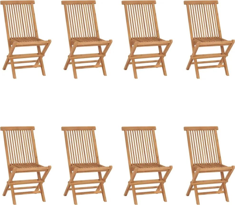 vidaXL Skládací zahradní židle 8 ks masivní teakové dřevo [3096592]