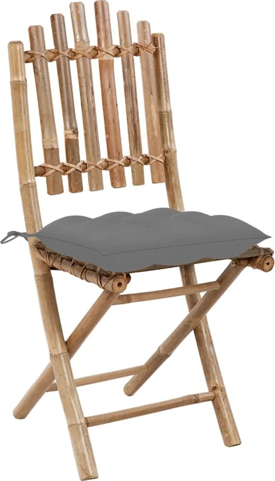 5dílný skládací zahradní jídelní set s poduškami bambus 3063976