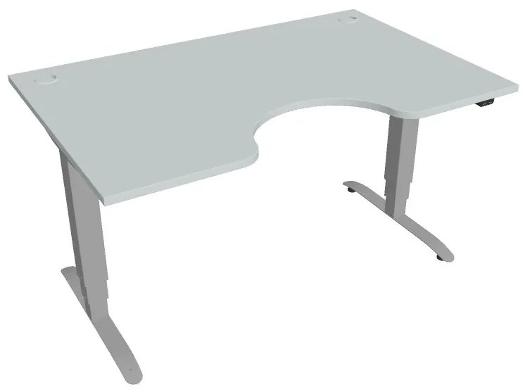Hobis Motion Elektr. nastavitelný stůl 140x90 - HOBIS ERGO MOTION MSE 3 1400 Dekor stolové desky: šedá, Barva kovové podnože: stříbrná
