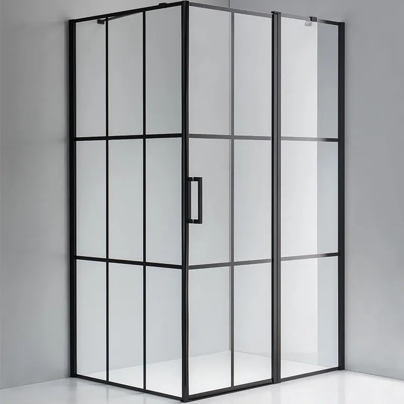 BPS-koupelny Obdélníkový sprchový kout HYD-OK02MB 120x80 černá/transparent