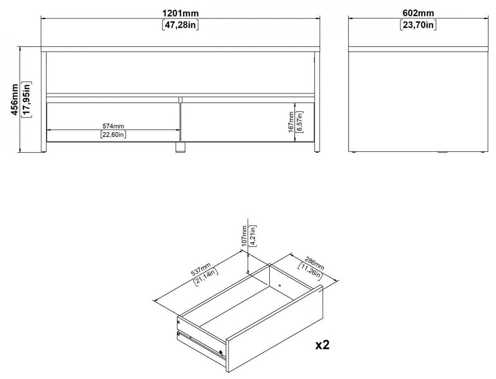 Tvilum Konferenční stolek Nerea 319 jackson hickory/bílý lesk